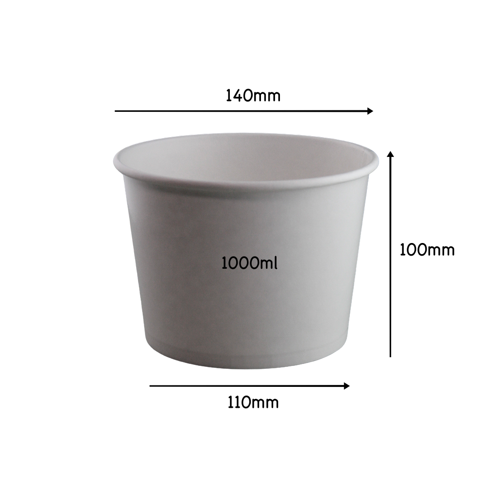JC 1000ML PAPER BOWL WHITE (50PCS X 12SLV) – Quality Food Packaging